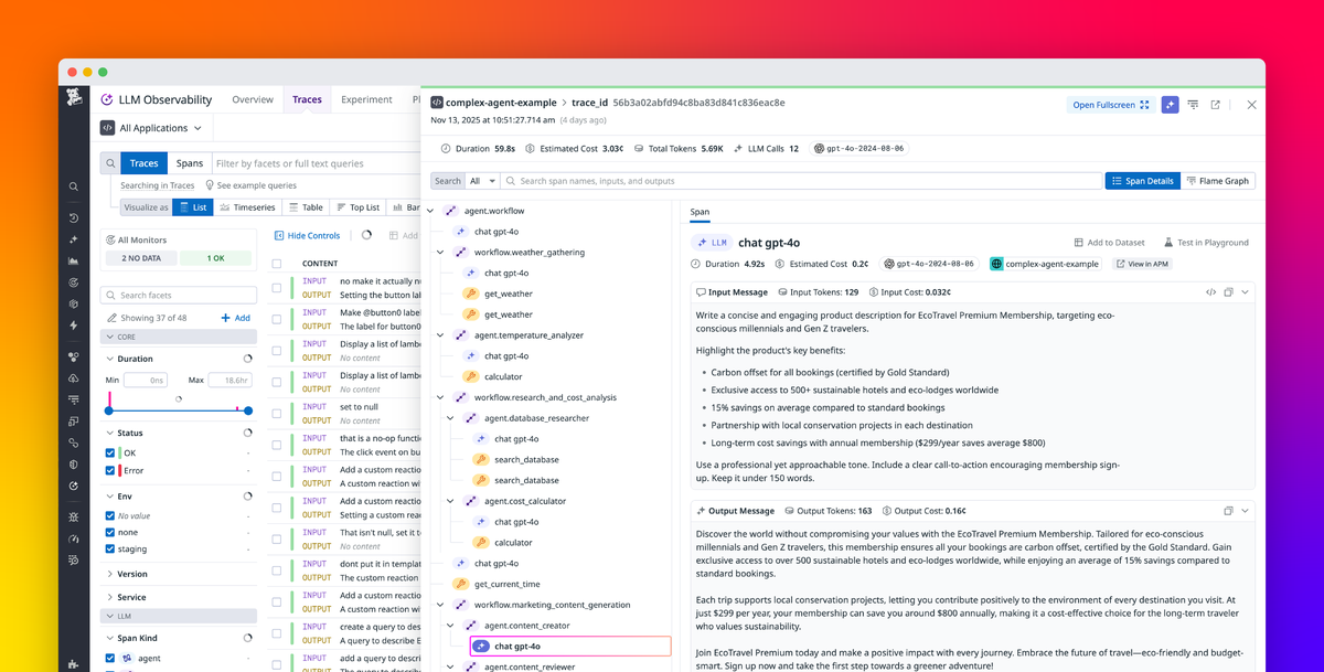 Datadog LLM Observability natively supports OpenTelemetry GenAI ...
